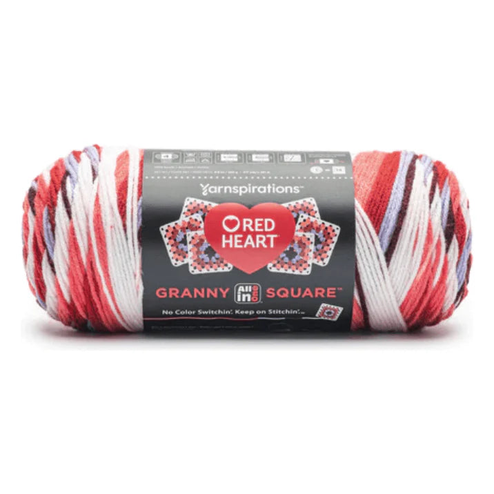 Red Heart Granny Square- All in one - 10ply - Hot Stuff – Knitty Gritty ...