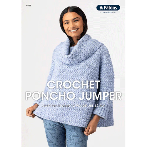 Patons Crochet Poncho Jumper Pattern Book – Knitty Gritty yarn and more