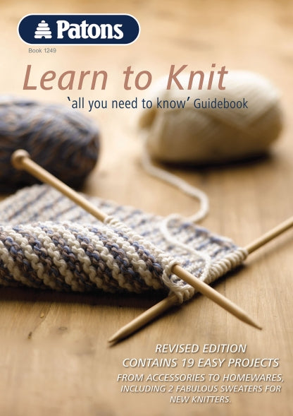 Patons Learn to Knit Pattern Book – Knitty Gritty yarn and more